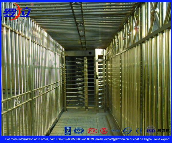 High Security Turnstile Full Height Stainless Steel Access Control For ...