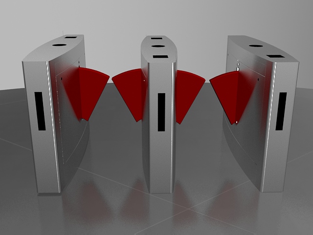 ESD Turnstile Flap Barrier Gate 304 Stainless Steel Materials Red Soft ...