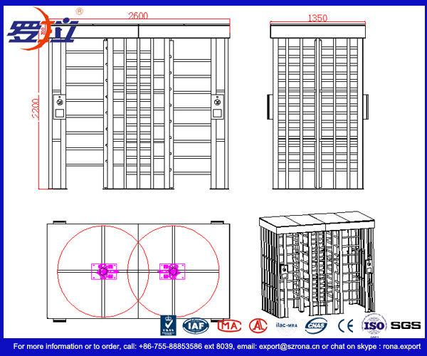 Stainless Steel Turnstile Gate Security Systems Built In Unique Fire ...