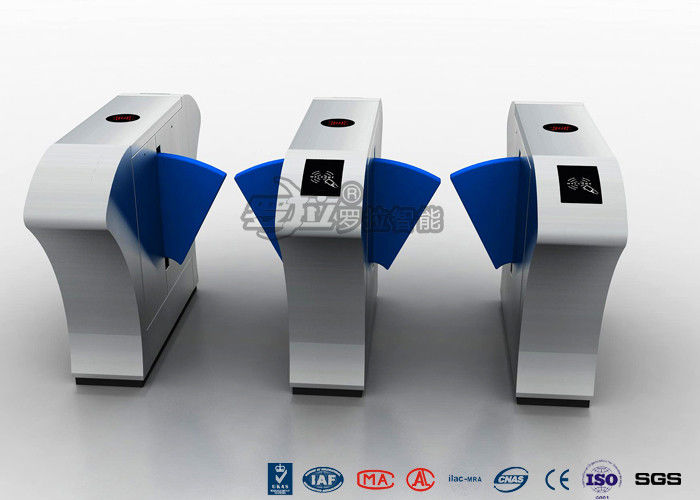 Stainless Steel Flap Barrier Gate Half Height Turnstiles Acrylic Blue ...