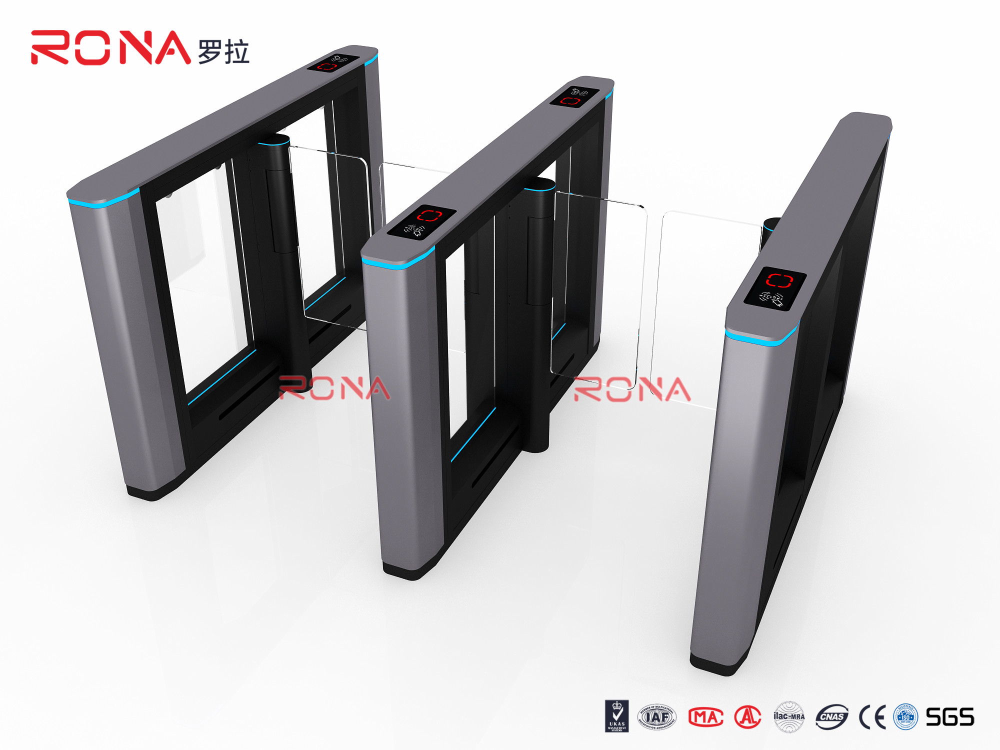 Access Control Speed Gate Turnstile 6 Pairs IR Light Detectors With ...