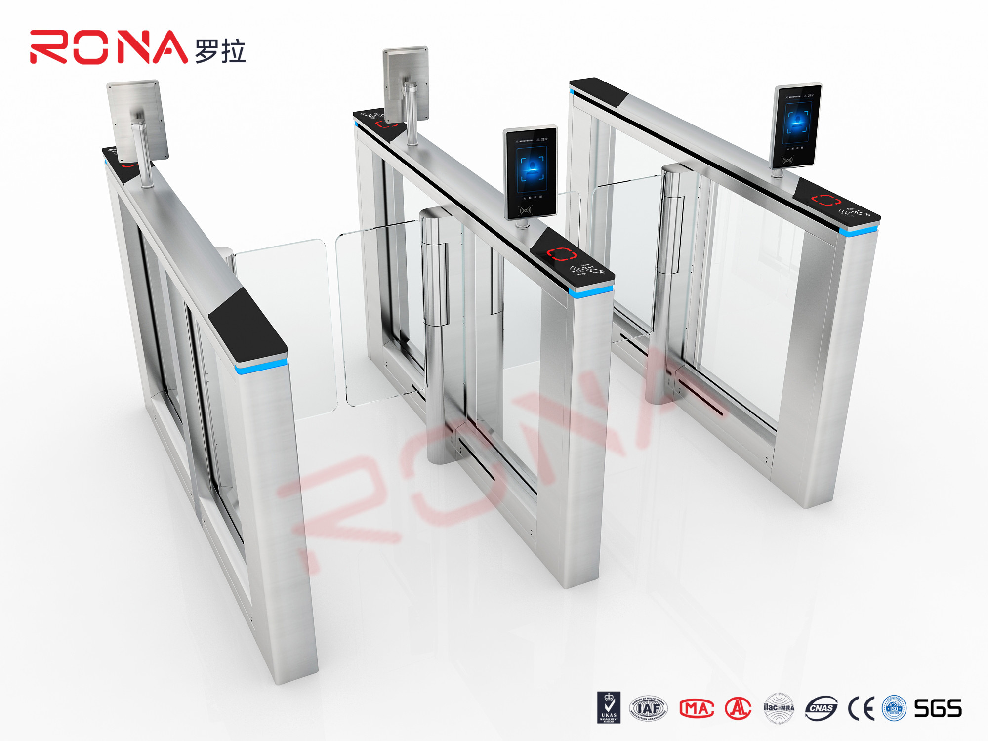 Office Building Automatic Speed Gate Turnstile With RFID Recognition QR ...