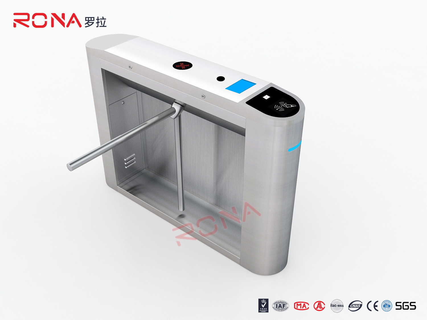 Intelligent 2 Arm Tripod Access Control Turnstiles Mechanical For ...