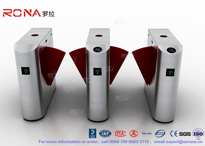 Electric IR Sensor Flap Barrier Gate , Card Swipe Metro Access Control ...