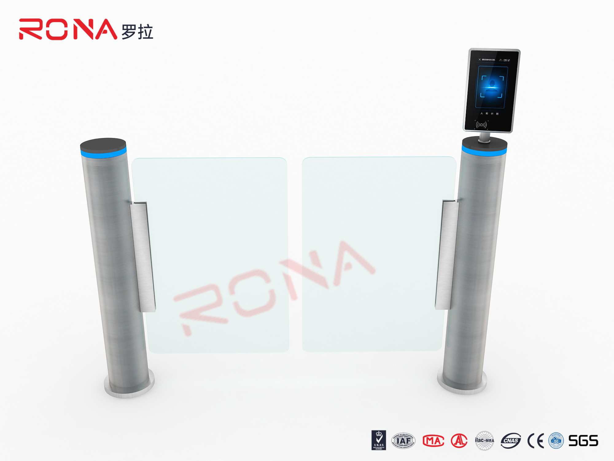 Entrance Control Solutions Cylindrical Speed Gate Turnstile With Face ...