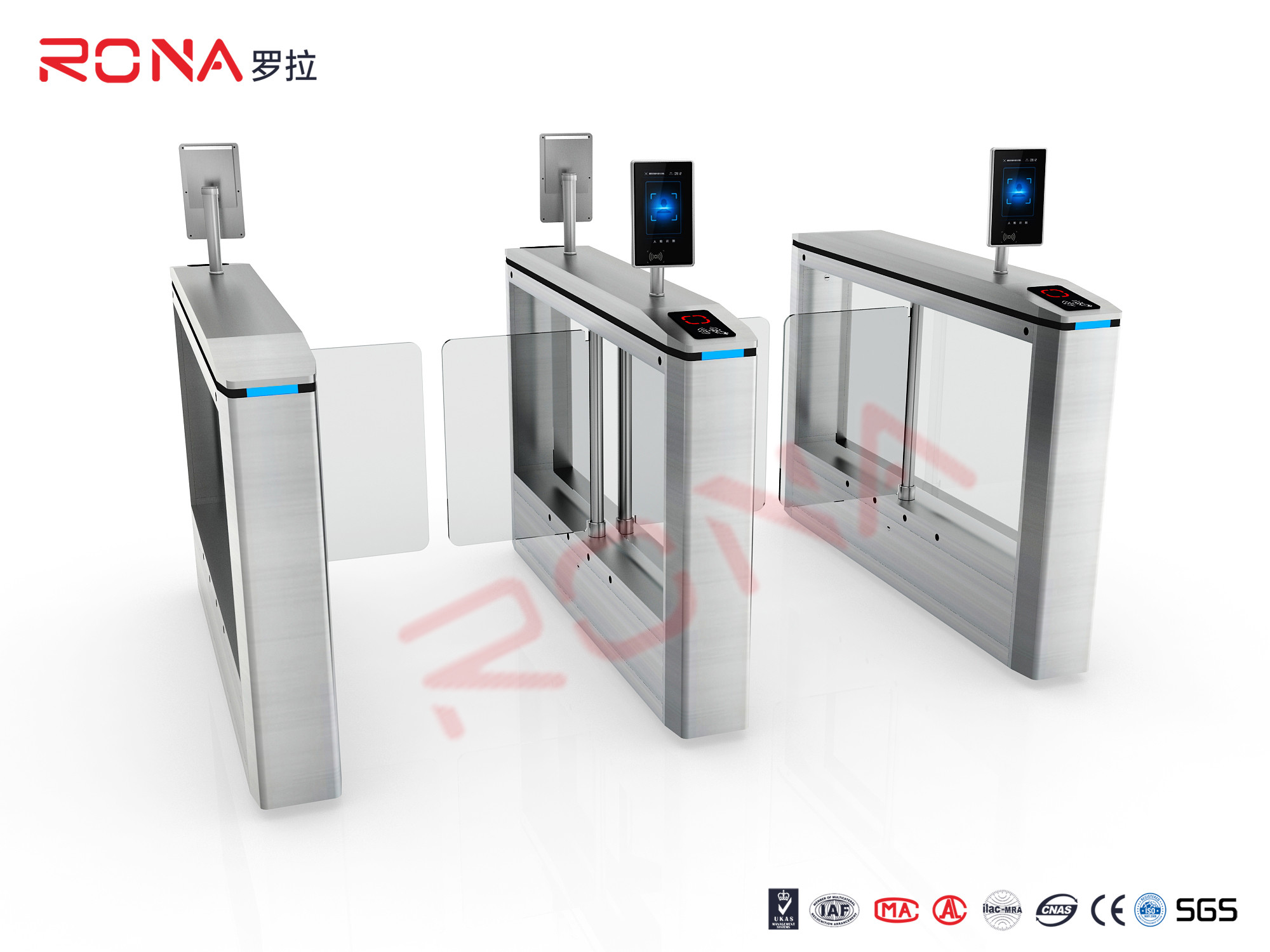Security Pedestrian access control Swing Gate Turnstile With Face ...