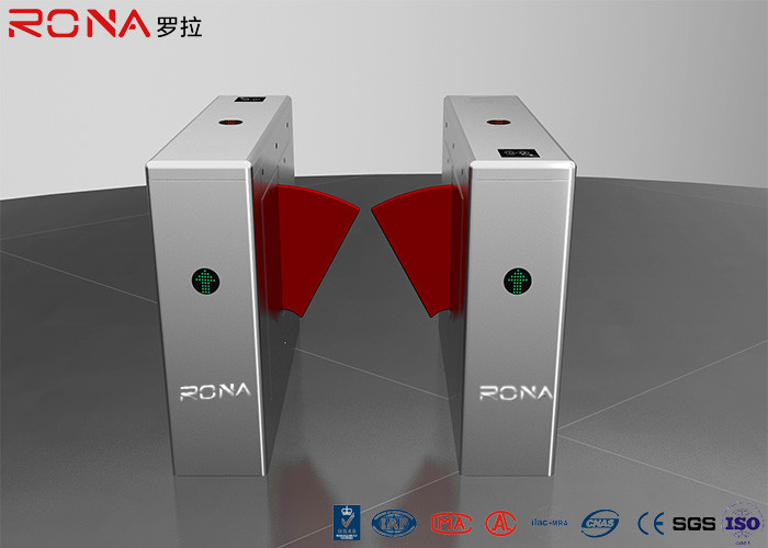 Pedestrian Control Electronic Flap Barrier Gate Acrylic Counter Turnstiles