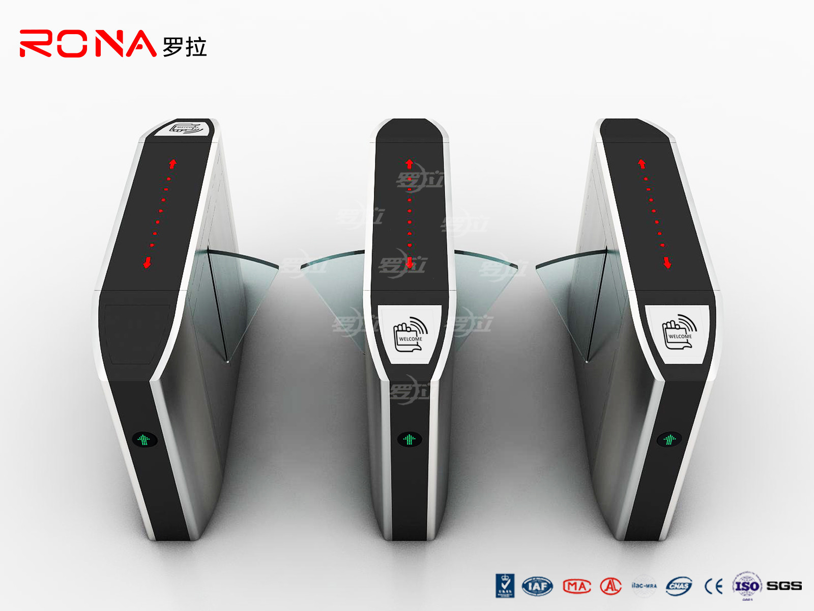 Smart Station Flap Barrier Gate Turnstile Access Control System DC24V Brush Motor