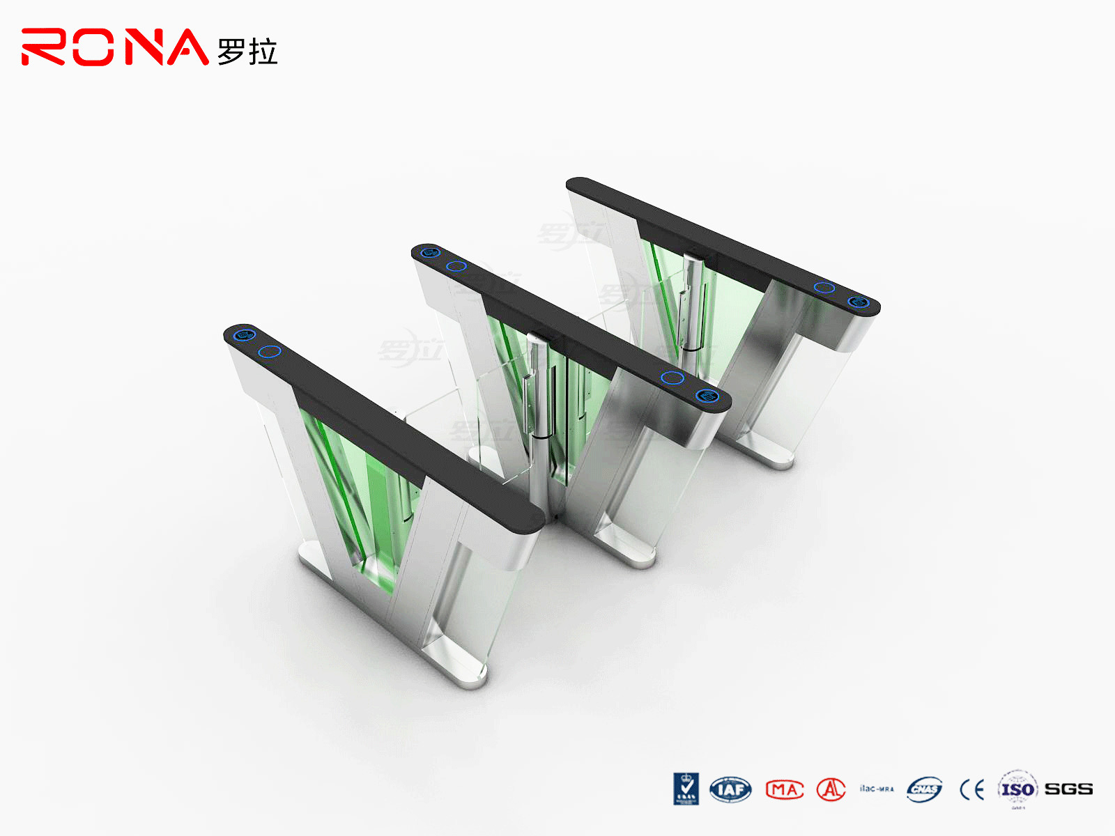 Organic Glass Access Control Barriers Swing Gate AC220V With Multi ...