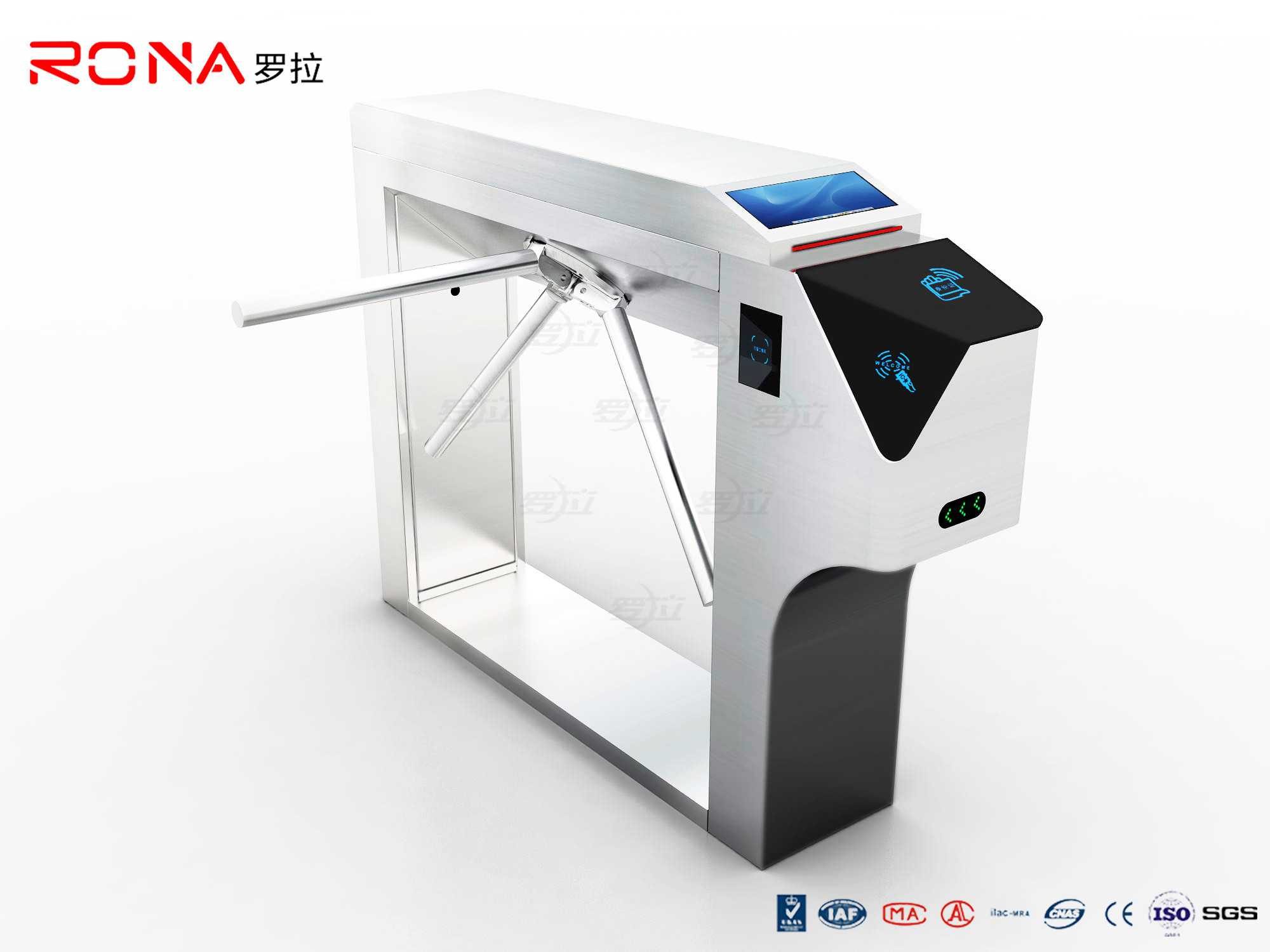 Ticketing System Pedestrian Turnstile gate Tripod Turnstile Gate By IC ...