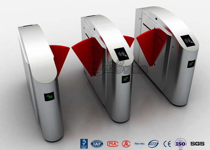 ADA Retractable Security Flap Turnstile Barrier Gate DC24V 20W For Wide ...