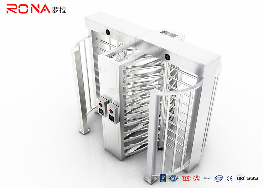 Pedestrian Access Control Full Height Turnstile Integrated Rfid Finger Print Security System